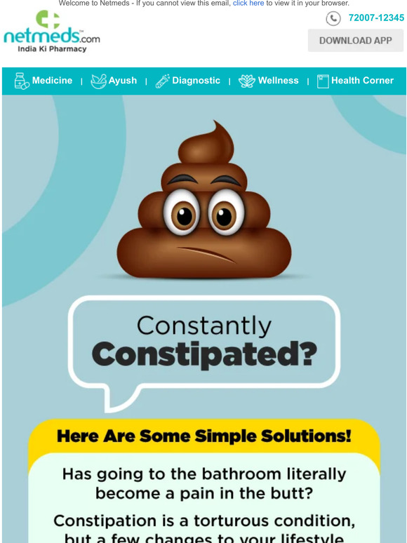 NetMeds: Constantly Constipated? Remedies INSIDE! | Milled