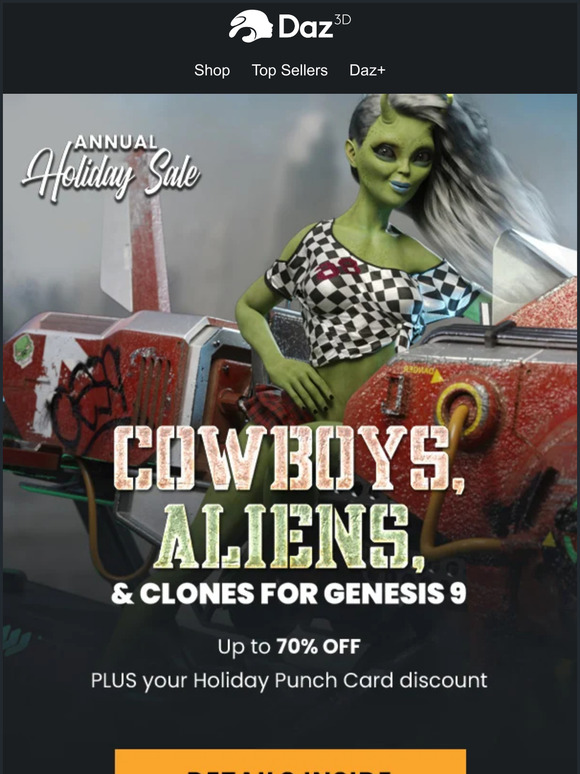 DAZ 3D: Cowboys, Aliens, and Clones for Genesis 9 | Milled