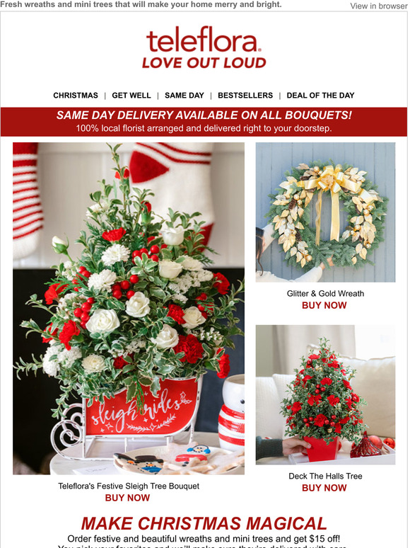 Teleflora: Enjoy $15 Off and Make the Holidays Magical 🎄 | Milled