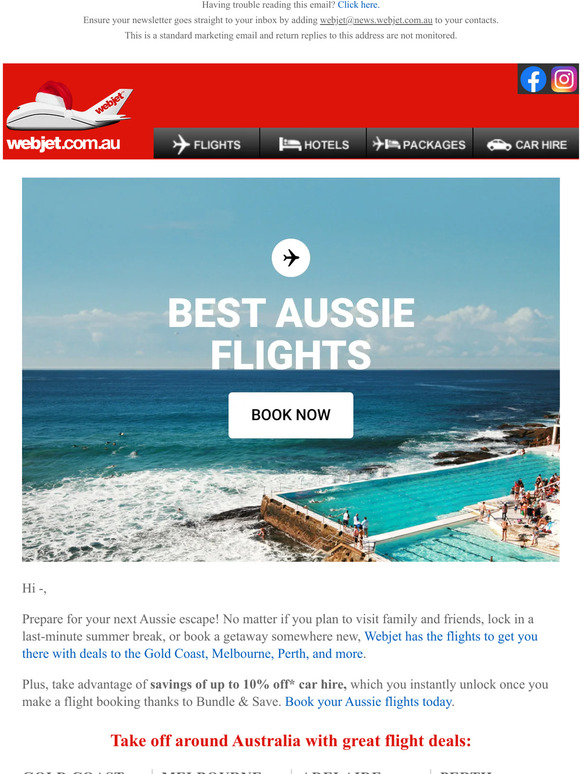 Webjet: Find the best Aussie flights at Webjet! | Milled