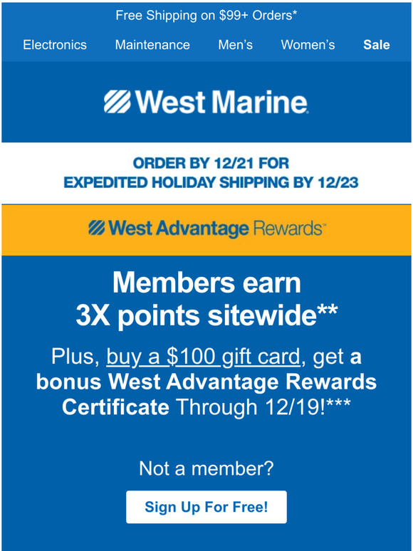 West Marine: Here’s how to get a bonus reward cert | Milled