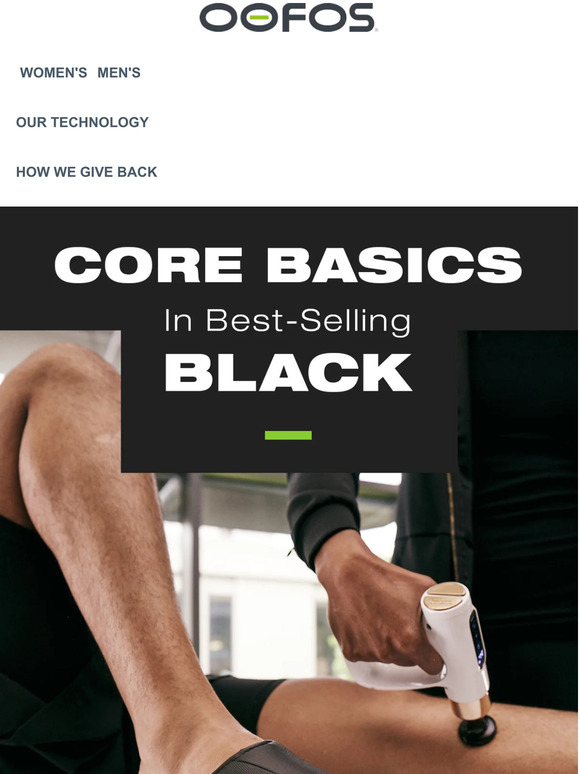 OOFOS: Core Basics in Black | Milled