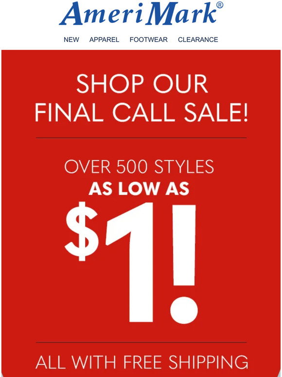 AmeriMark: It's Back! Our Final Call Sale Sale! | Milled