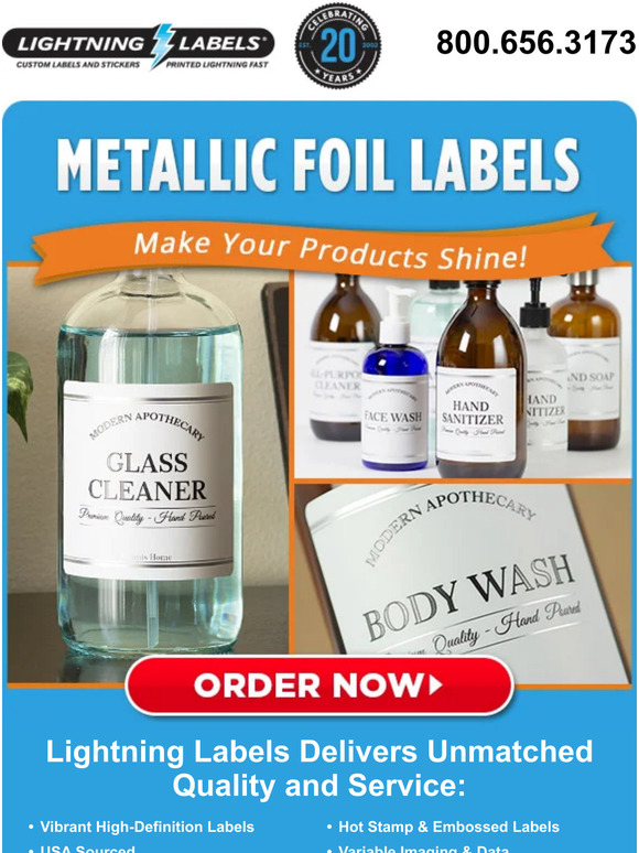 Lightning Labels: Use Metallic Foil Labels for an Upscale Contemporary ...