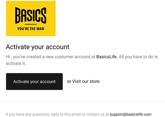 Basics Life: Customer account activation | Milled