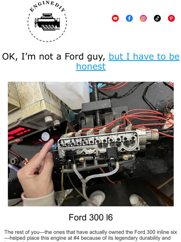 Enginediy: Top 10 Engines of All Time (#4): Ford 300 I6 | Milled