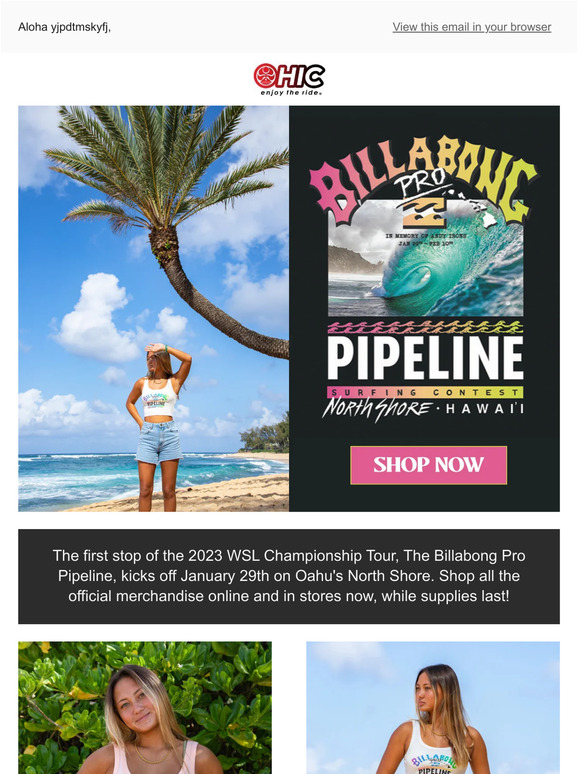 HIC Surf: 2023 Billabong Pro Pipeline Merch Has Arrived! | Milled