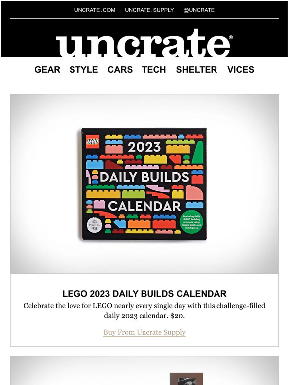Uncrate: LEGO 2023 Daily Builds Calendar & more | Milled