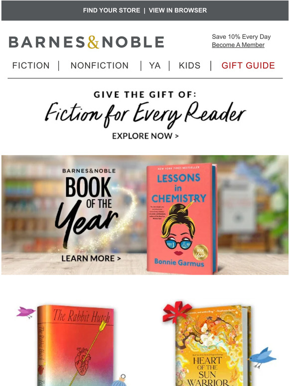 Barnes & Noble: Give the gift of fiction for every reader | Milled