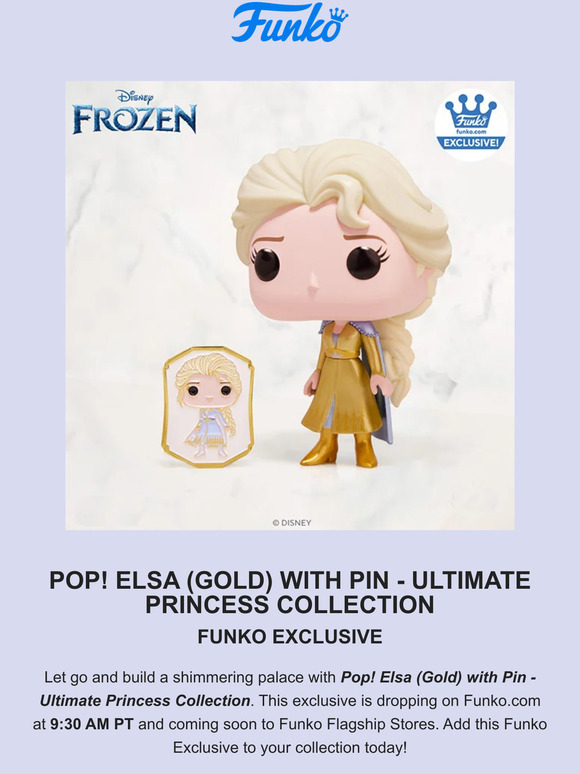 Funko: New Exclusive: Elsa (Gold) with Pin | Milled