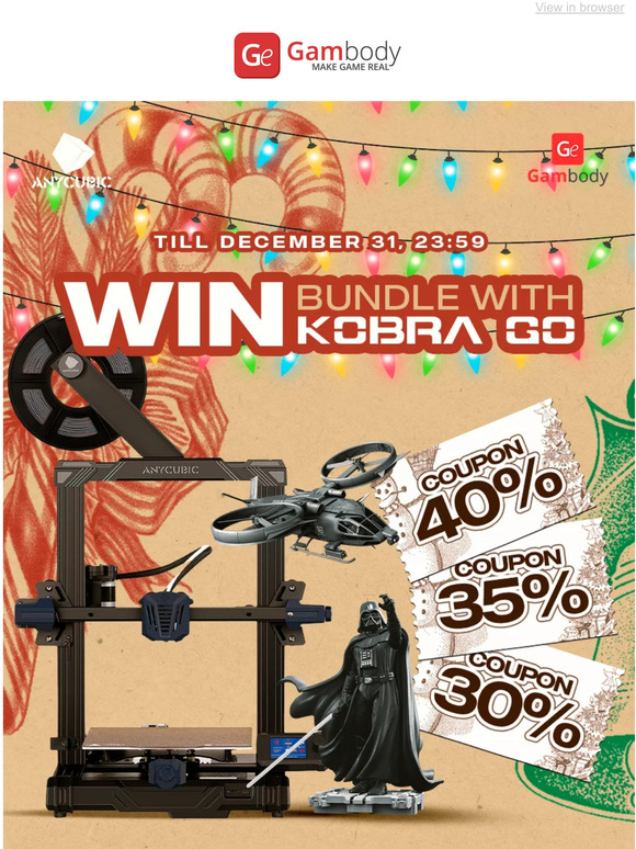 Gambody: ️ Sweeptake on Gambody - Kobra Go 3D Printer can become yours ...