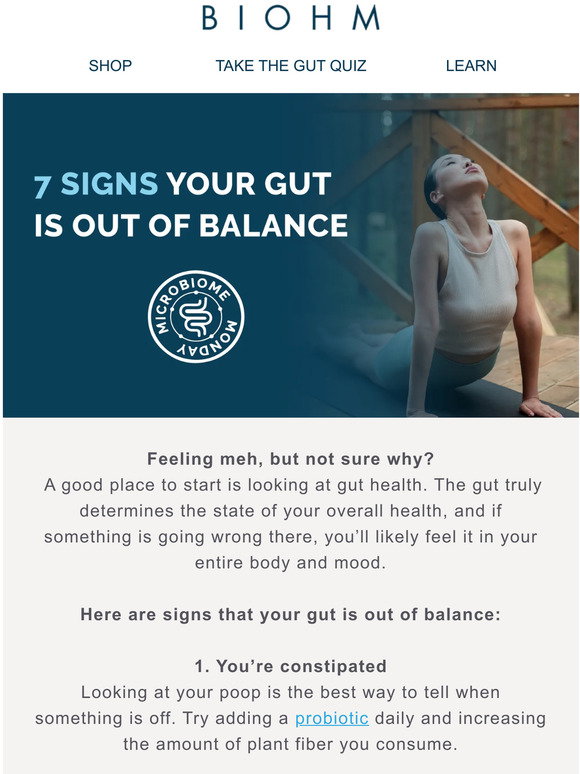 BIOHM: 7 Signs Your Gut Is Out Of Balance | Milled