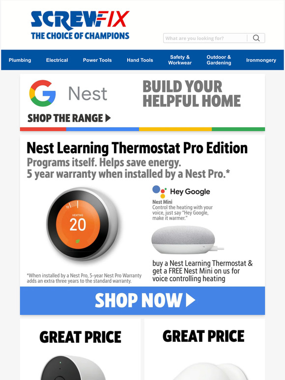 Screwfix: FREE Nest Mini with selected Google products… | Milled