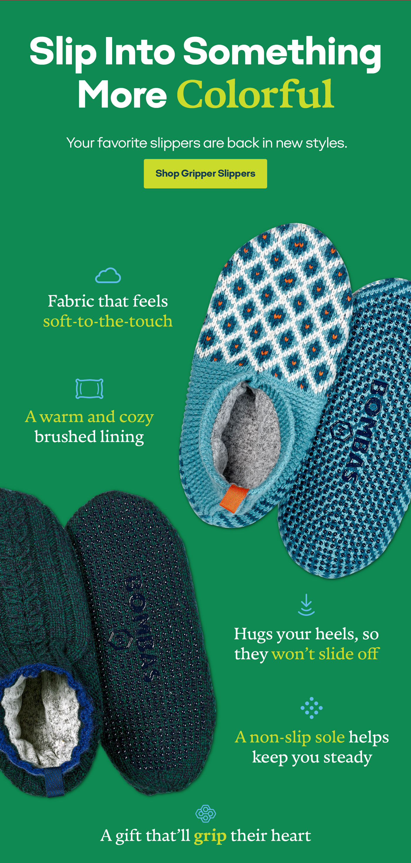 Bombas: Free 2-Day Shipping: New Gripper Slippers | Milled