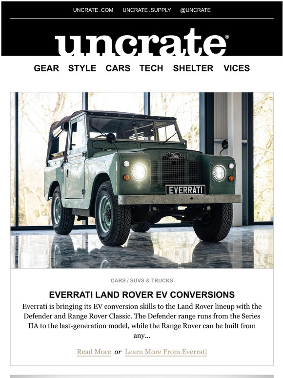 Uncrate: Everrati Land Rover EV Conversions & more | Milled