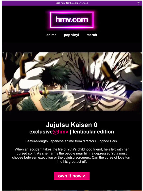 HMV MOBILE /エルパカBOOKS【携帯向けサイト】: Jujutsu Kaisen 0 | exclusive@hmv 🔥 | Milled