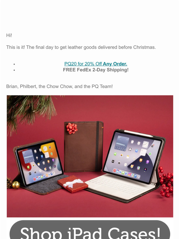 Pad & Quill: Last Day For Free FedEx 2-Day Shipping On Leather Goodness ...