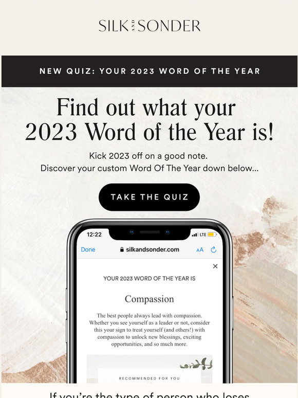Silk + Sonder: NEW QUIZ! Your 2023 Word of the Year 💫 | Milled