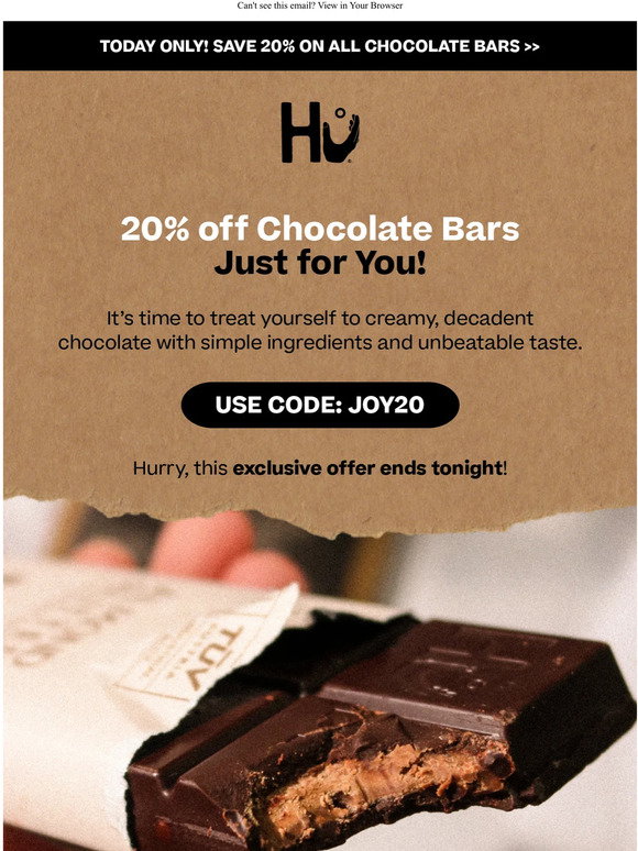 Hu Kitchen: 20% off all chocolate bars... 🙌 | Milled