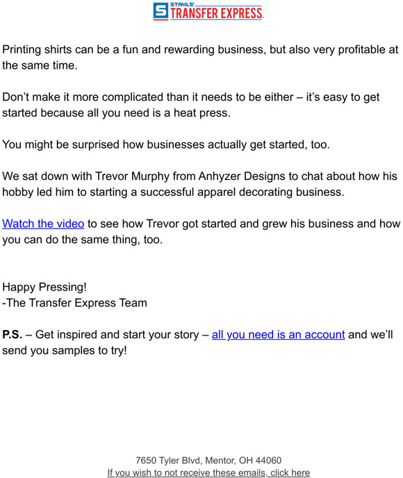 transferexpress: get inspired from this t-shirt printing business | Milled