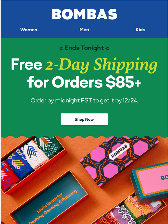 Bombas: 'Twas the Last Day for 2-Day Shipping… | Milled