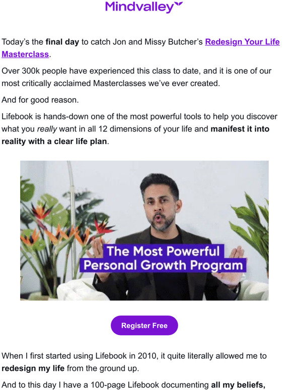 Mindvalley: Final day to experience the free Lifebook Masterclass | Milled
