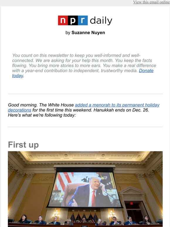 NPR: Jan. 6 committee takeaways; demand for vasectomies rises; why farm ...