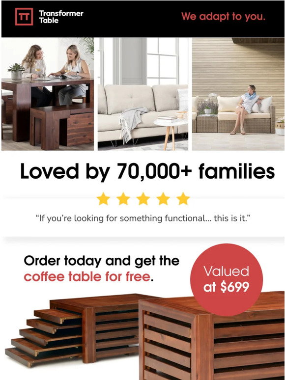 Transformer Table: Join 70k+ families who transformed their home | Milled