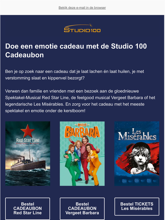 Studio 100: Ontdek de Studio 100 Cadeaubon & Herbeleef de succesvolle ...