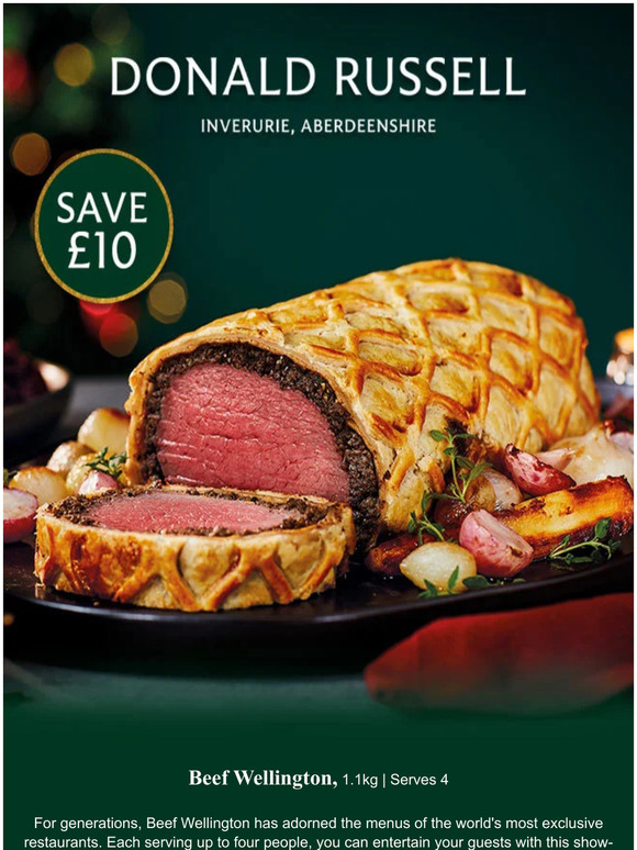 Donald Russell: £10 off Beef Wellington for 4 😍🎉 | Milled