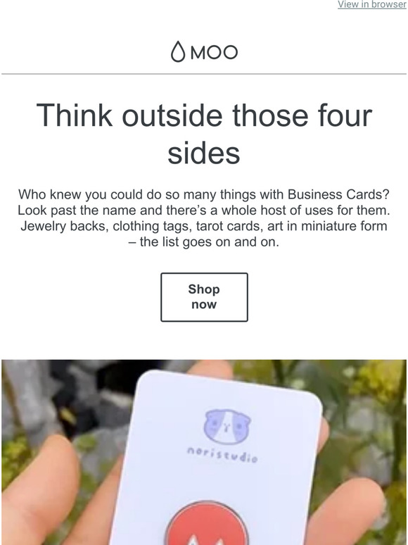 MOO: Did you know that’s a MOO Business Card? | Milled