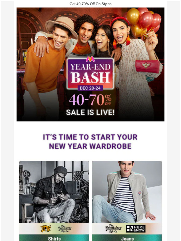 Myntra: Myntra Year End Bash Is Live Now 🎉 | Milled