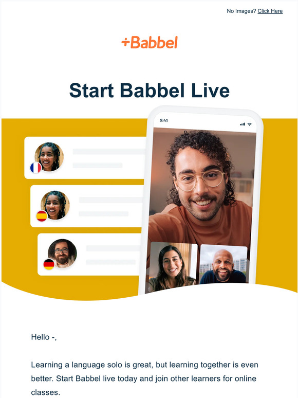 Babbel: Hey Join us on Babbel Live! We're learning together | Milled