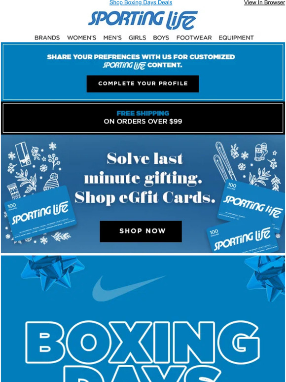 Sporting Life: Big Brands, Bigger Savings for Boxing Days! | Milled