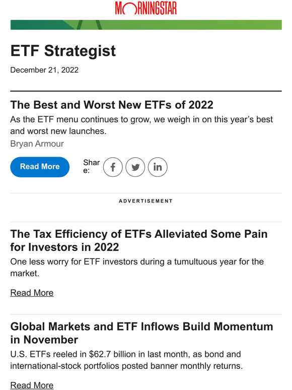 Morningstar Inc.: The Best and Worst New ETFs of 2022 | Milled