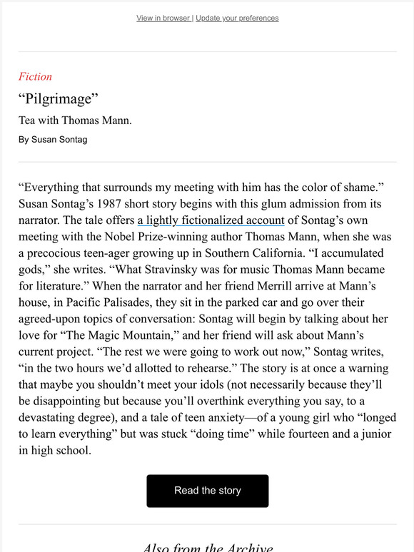 The New Yorker: Susan Sontag’s “Pilgrimage” | Milled