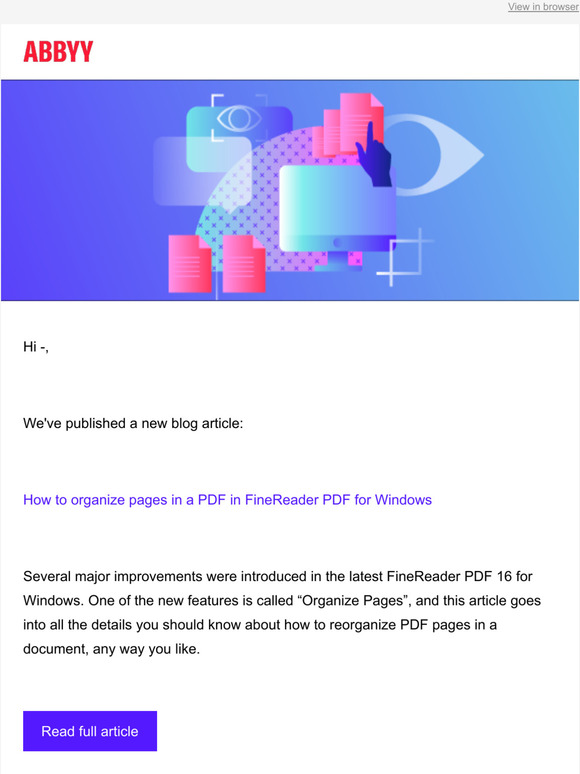 ABBYY: FineReader Blog — How to organize pages in a PDF in FineReader PDF for Windows | Milled