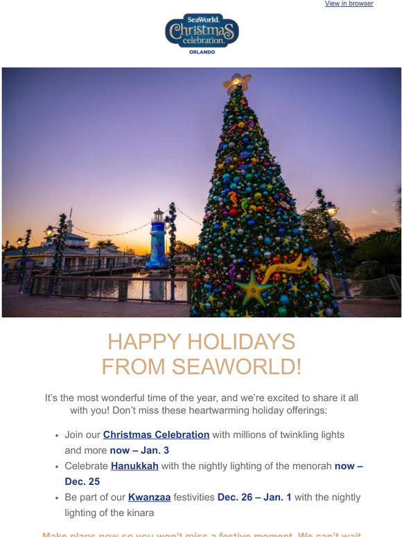 SeaWorld: 🎄 Happy Holidays From SeaWorld! | Milled