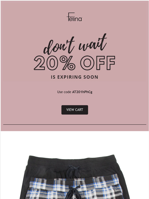 Felina: Your 20% off is expiring 🚨 | Milled