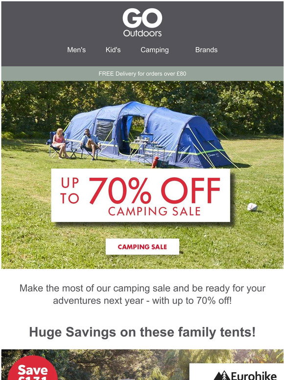 Go Outdoors: Camping SALE up to 70% off | Milled