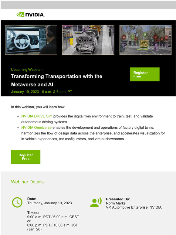 Nvidia: Webinar: Transforming Transportation with the Metaverse and AI ...