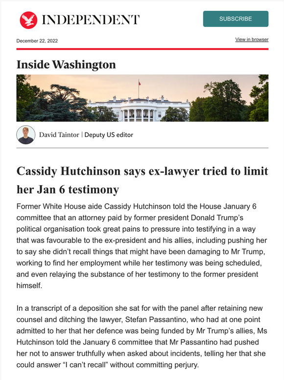 The Independent: Inside the Jan 6 committee's transcripts | Milled