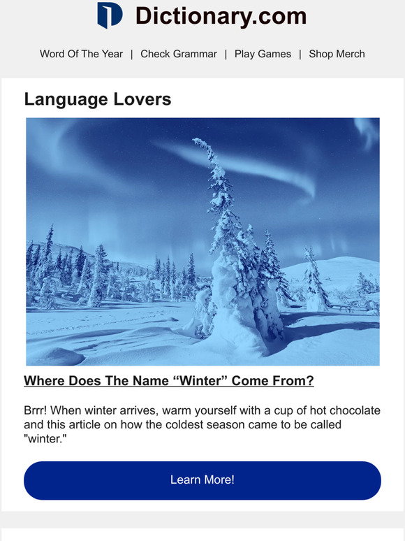 Dictionary.com: ️️ Where Does The Name “Winter” Come From? | Milled
