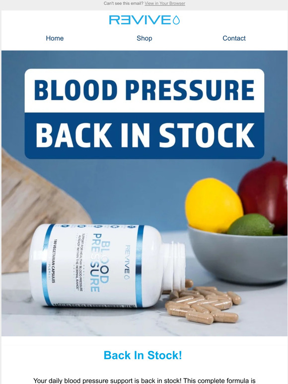 Revive Supplements: Revive Blood Pressure Is Back In Stock ️ | Milled
