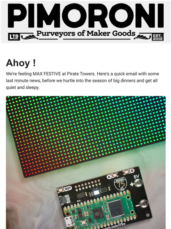 Pimoroni: 🛣️ Interstate 75 W - LED matrix controller with wi-fi | Milled