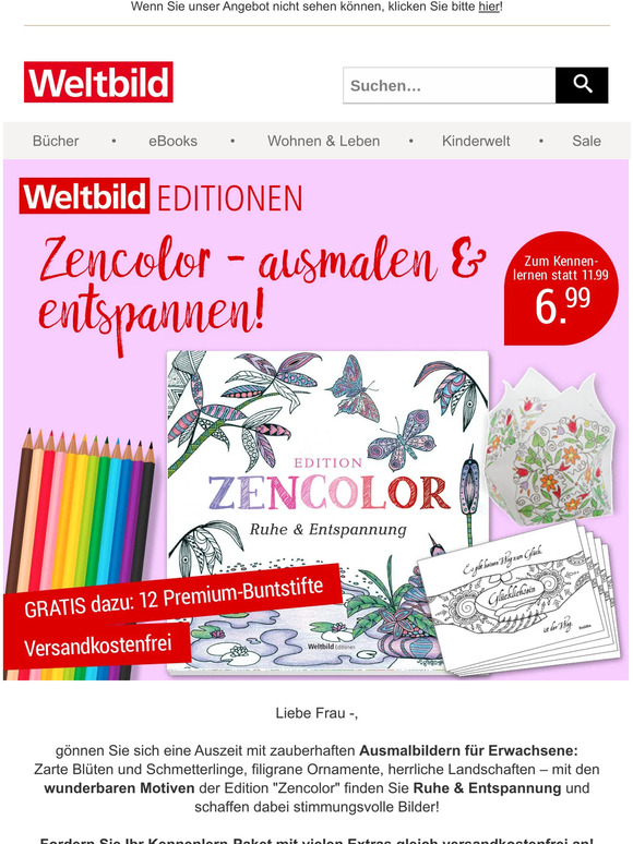 Weltbild: 🖍️ Der Kreativ-Trend: Zencolor - ausmalen & entspannen! | Milled