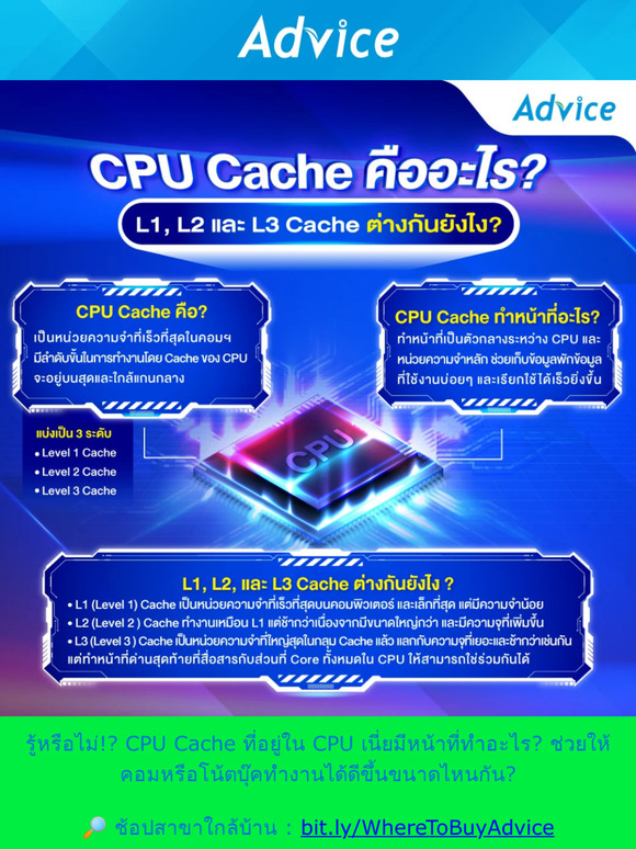 Advice (TH): รู้หรือไม่!? CPU Cache ที่อยู่ใน CPU เนี่ยมีหน้าที่ทำอะไร ...
