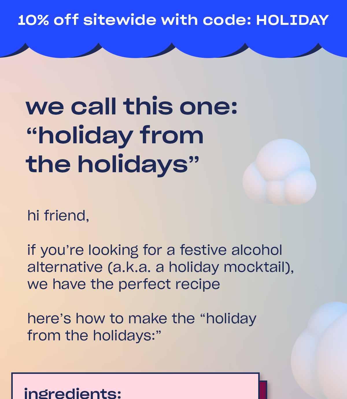 Recess: the ultimate holiday mocktail recipe | Milled