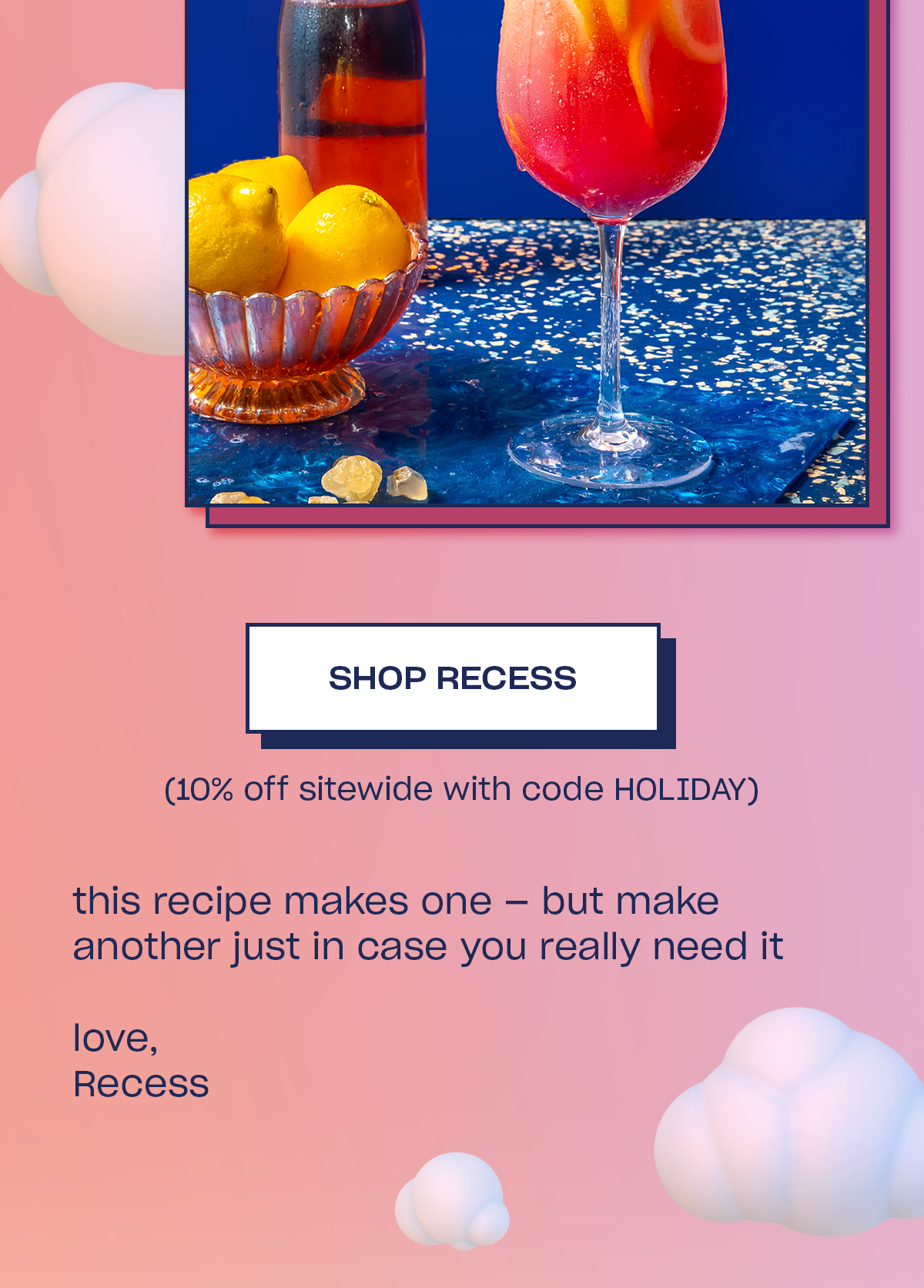 Recess: the ultimate holiday mocktail recipe | Milled