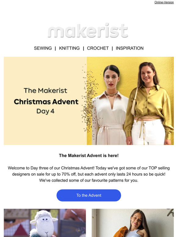 Makerist: 🎄 Day 4 of our Advent is here! 🎄 | Milled